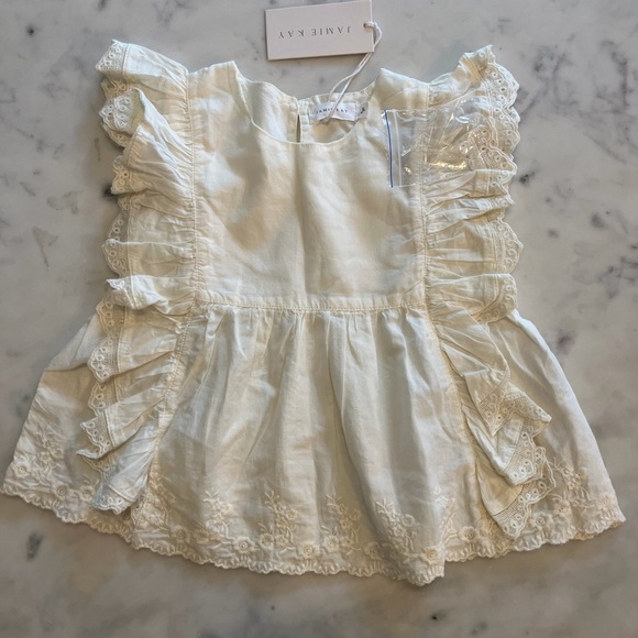 Jamie Kay | Shirts & Tops | Jamie Kay Lydia White Ruffle Lace Top ...